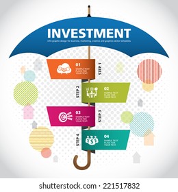 Umbrella Strategy Template Modern Info Graphic Stock Vector (Royalty ...
