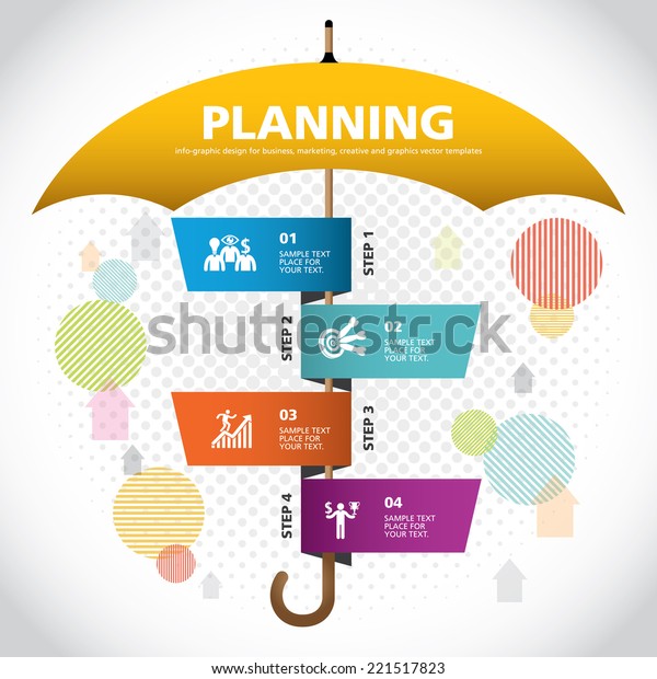 Umbrella Strategy Template Modern Info Graphic Stock Vector (Royalty ...