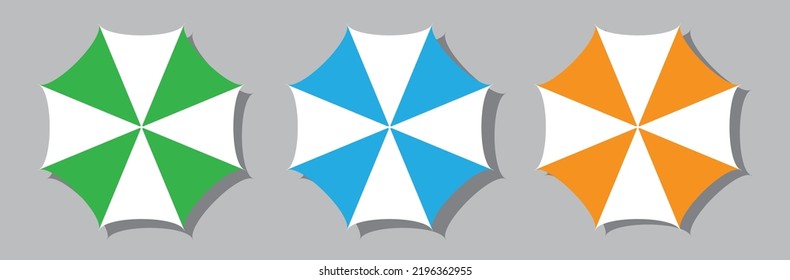 Umbrella Top View Vector Illustration Beach Stock Vector (Royalty Free ...