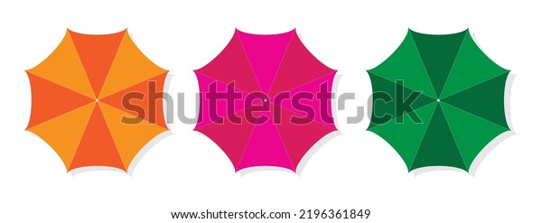 Umbrella Top View Vector Illustration Beach Stock Vector (Royalty Free ...