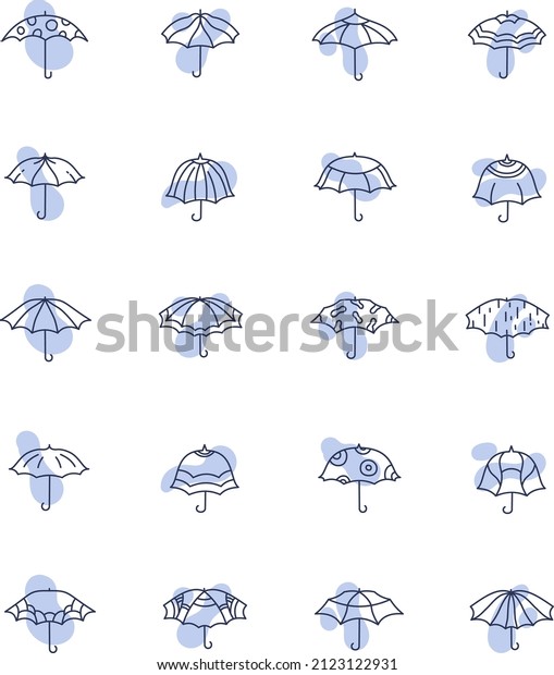 Umbrellas Icon Pack Illustration Vector On Stock Vector (Royalty Free ...