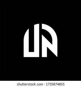 Un Monogram Logo Curve Shape Design Stock Vector (Royalty Free ...