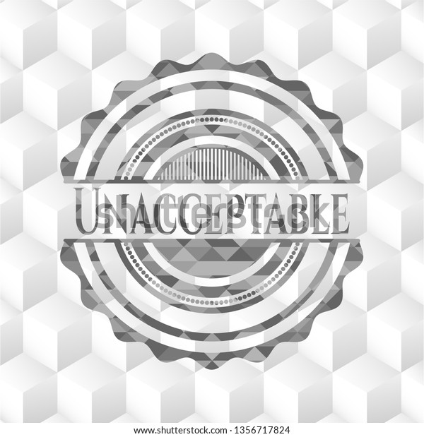 Unacceptable Grey Emblem Cube White Background Stock Vector (Royalty ...