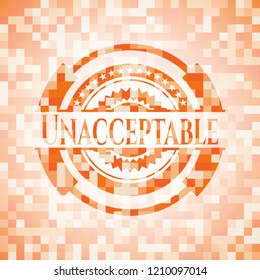 Unacceptable Orange Mosaic Emblem Background Stock Vector (Royalty Free ...
