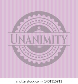 Unanimity Realistic Pink Emblem Vector Illustration Stock Vector ...
