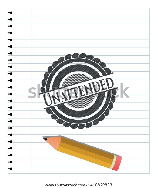 Unattended Emblem Pencil Effect Vector Illustration Stock Vector ...