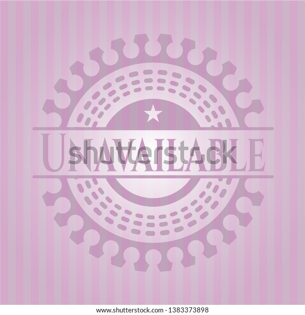 Unavailable Vintage Pink Emblem Vector Illustration Stock Vector ...
