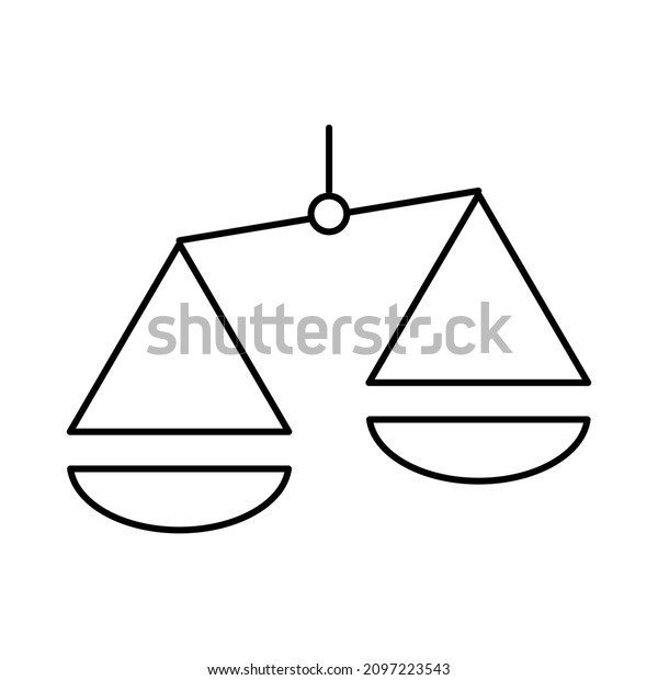 Unbalanced Scales Simple Outline Black White Stock Vector (Royalty Free ...