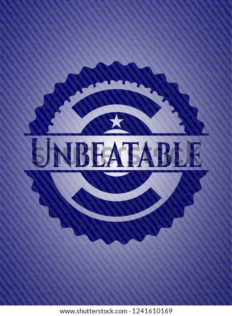 Unbeatable Badge Denim Background Stock Vector (Royalty Free ...