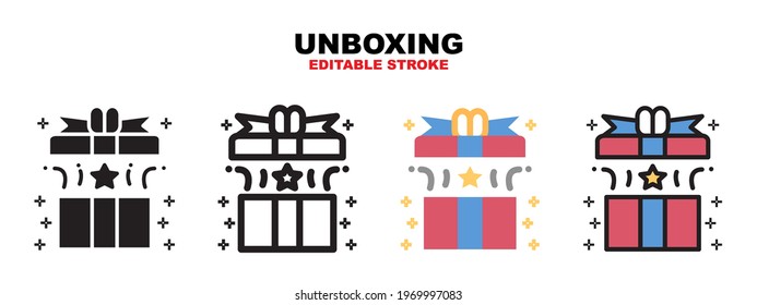 Unboxing Icon Set Different Styles Icons Stock Vector (Royalty Free ...