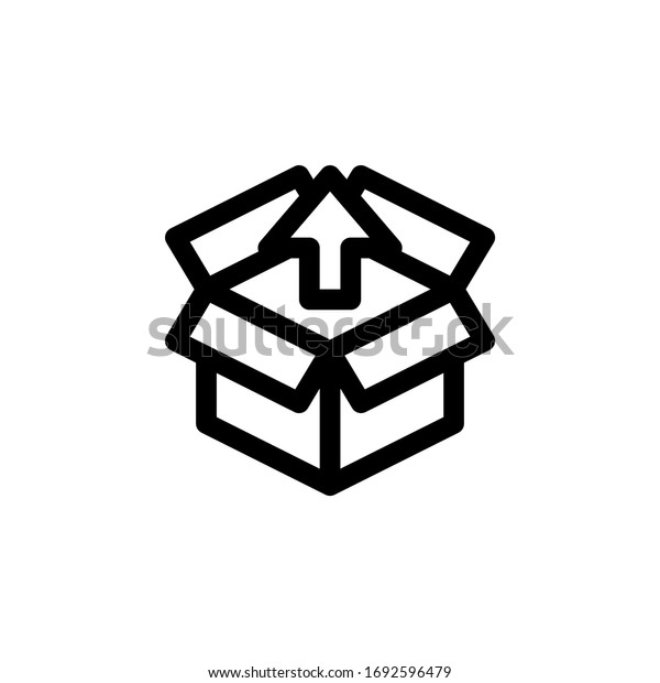 Unboxing Package Outline Icon Vector Illustration Stock Vector (Royalty ...