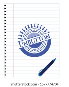 Unbutton Pen Draw Blue Ink Vector Stock Vector (Royalty Free ...