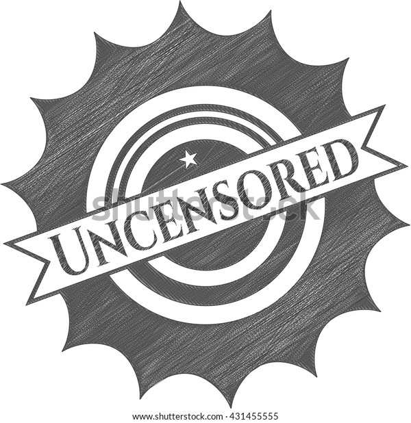Uncensored Emblem Draw Pencil Effect Stock Vector (Royalty Free ...