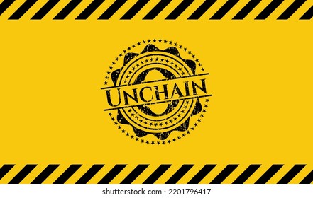 Unchain Inside Warning Sign Black Grunge Stock Vector (Royalty Free ...