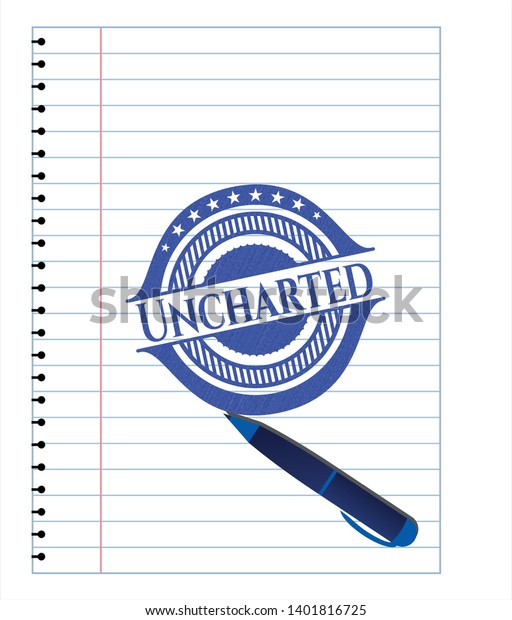 Uncharted Pen Draw Blue Ink Vector Stock Vector (Royalty Free ...