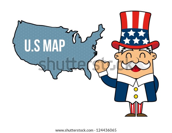 Uncle Sam Cartoon Isolated Over White Stock Vector (Royalty Free ...
