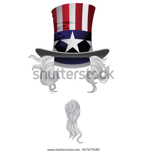 Uncle Sam Hat Hair Beard Eps Stock Vector (Royalty Free) 467679680 ...