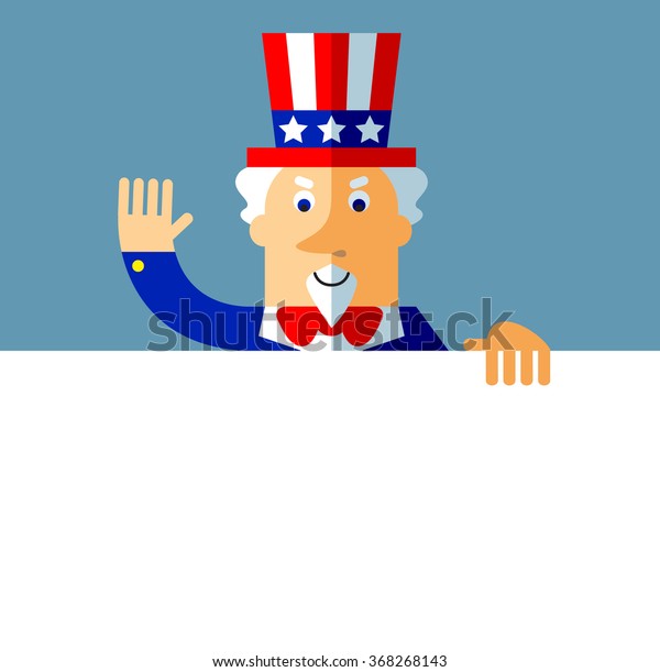 Uncle Sam Holding Blank Sheet Waving: vector de stock (libre de ...