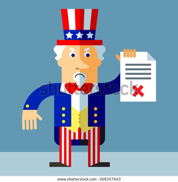 Uncle Sam Holding Checklist X Sign: vector de stock (libre de regalías ...