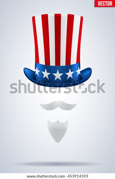 Uncle Sams Symbol Hat Beard Mustache Stock Vector (Royalty Free) 453914593