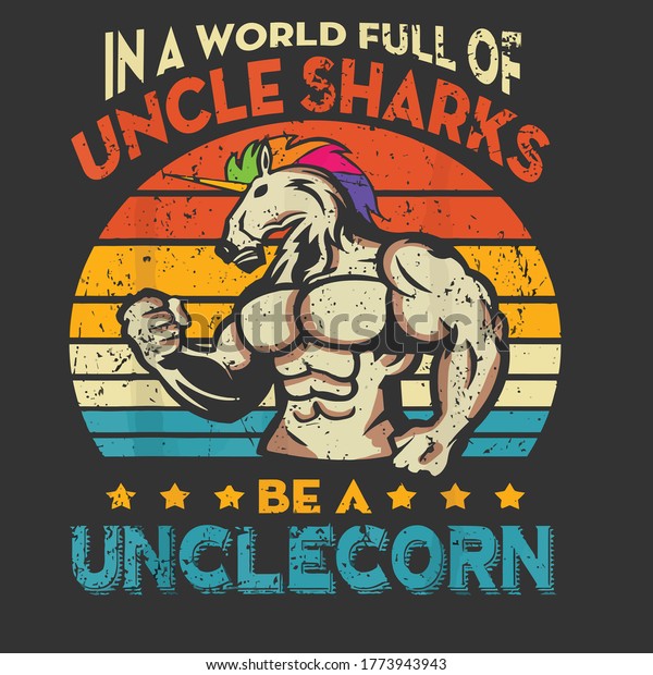 Unclecorn Funny Muscle Uncle Unicorn Stock Vector (Royalty Free ...