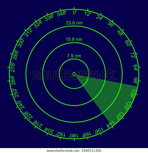 Uncluttered Radar Screen Vector Illustration: เวกเตอร์สต็อก (ปลอดค่า ...