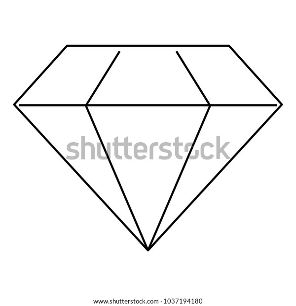 Uncolored Thin Line Diamond Over White: vetor stock (livre de direitos ...