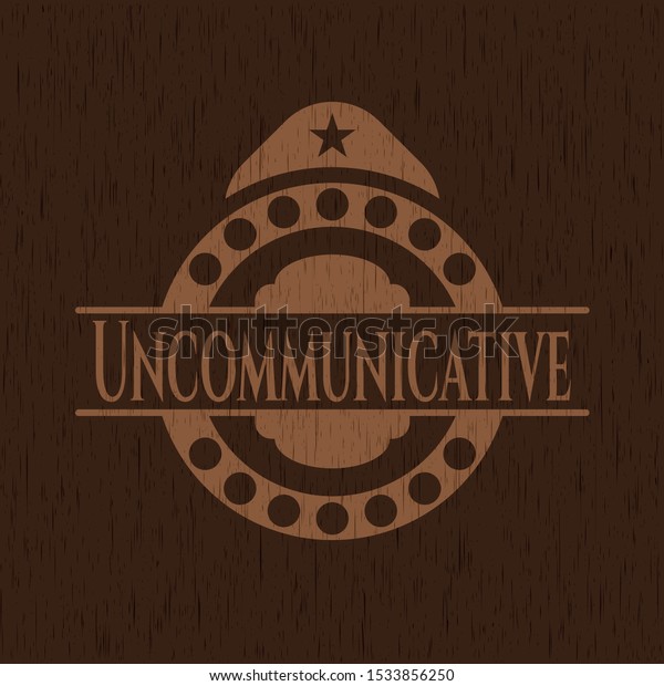 Uncommunicative Realistic Wood Emblem Vector Illustration: เวกเตอร์ ...