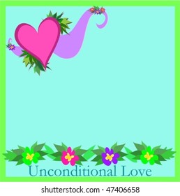 Unconditional Love Flower Heart Frame Vector Stock Vector (Royalty Free ...