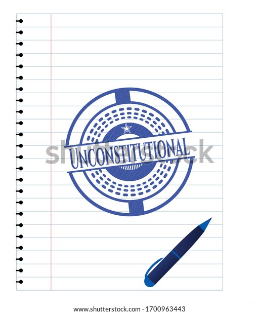 Unconstitutional Draw Pen Effect Blue Ink Stock Vector (Royalty Free ...