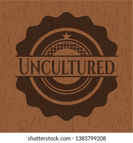 Uncultured Retro Wood Emblem Vector Illustration Stock Vector (Royalty ...