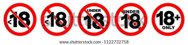 Under 18 Not Allowed Sign Number Stock Vector (Royalty Free) 1122732758