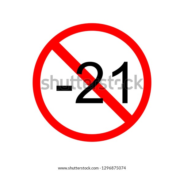 Under 21 Not Allowed Sign Number: vector de stock (libre de regalías ...
