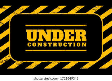 Under Construction Background Yellow Black Stripes Stock Vector ...