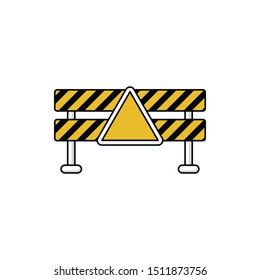 Under Construction Barrier Warning Sign Traffic Stock Vector (Royalty ...