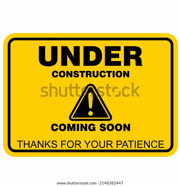 Under Construction Coming Soon Sticker Label Stock Vector (Royalty Free ...