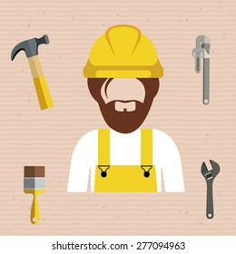 Under Construction Design Over Pink Background Stock Vector (Royalty ...