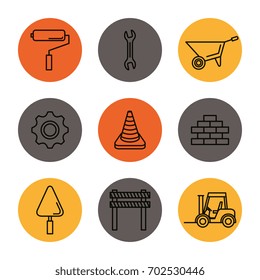 Under Construction Tools Equipment Maintenance Pattern Stock Vector ...