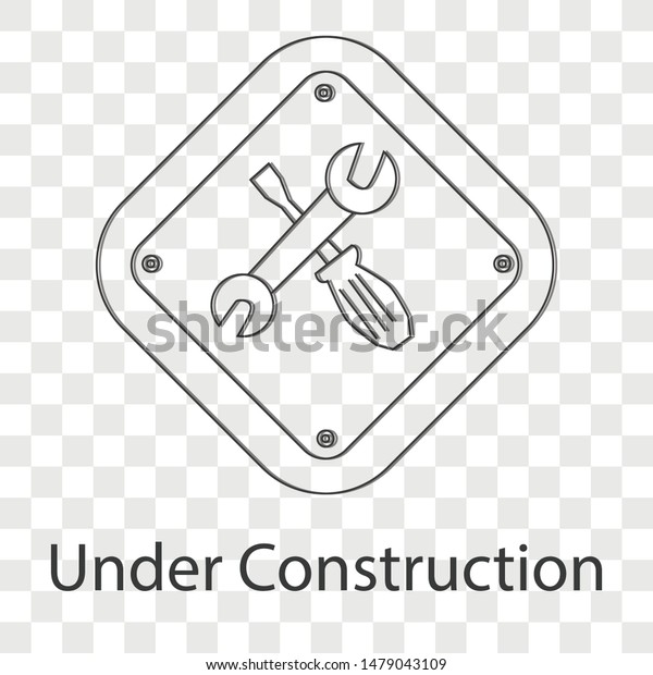 Under Construction Icon On Transparency Background Stock Vector ...