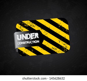 Under Construction Label Over Black Background Stock Vector (Royalty ...