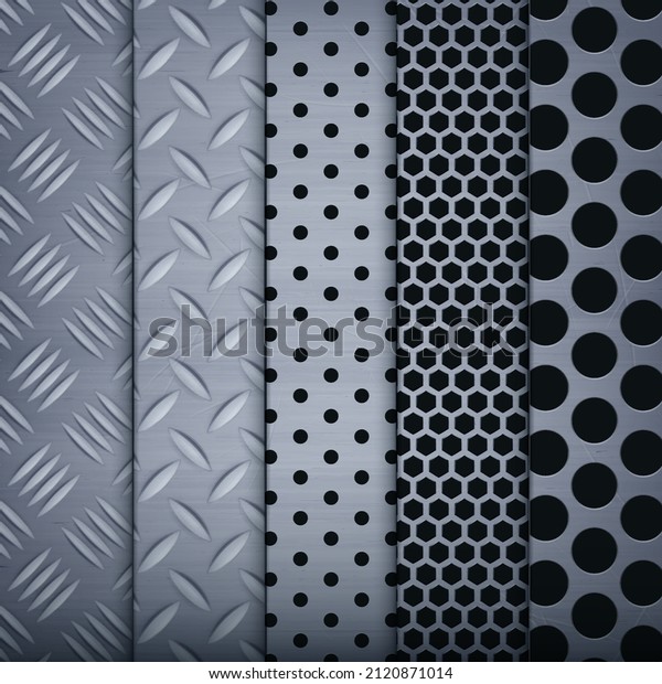 Under Construction Metal Steel Pattern Set Stock Vector (Royalty Free ...