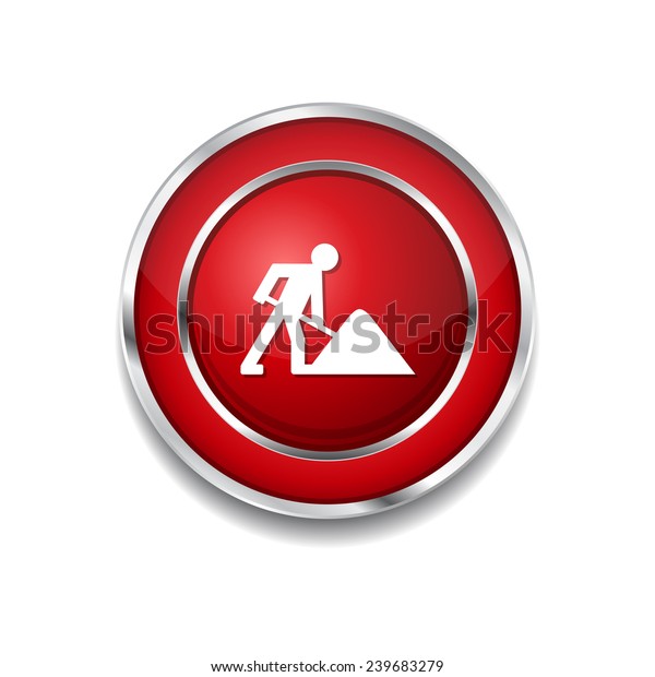 Under Construction Red Vector Icon Button Stock Vector (Royalty Free ...