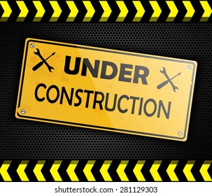 Under Construction Sign Background Black Vector Stock Vector (Royalty Free) 281129303 | Shutterstock