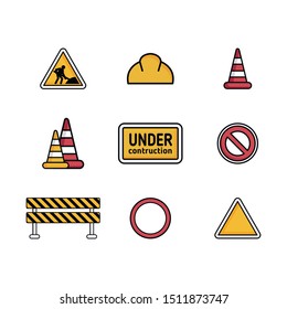 Under Construction Sign Symbols Vector Illustration Stock Vector ...