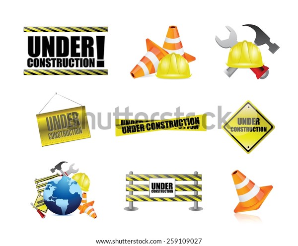Under Construction Tools Icon Set Illustration Stock Vector (Royalty ...