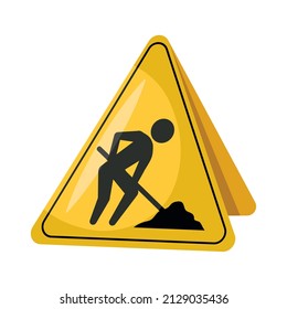 Under Construction Triangle Signal Icon Stock Vector (Royalty Free ...