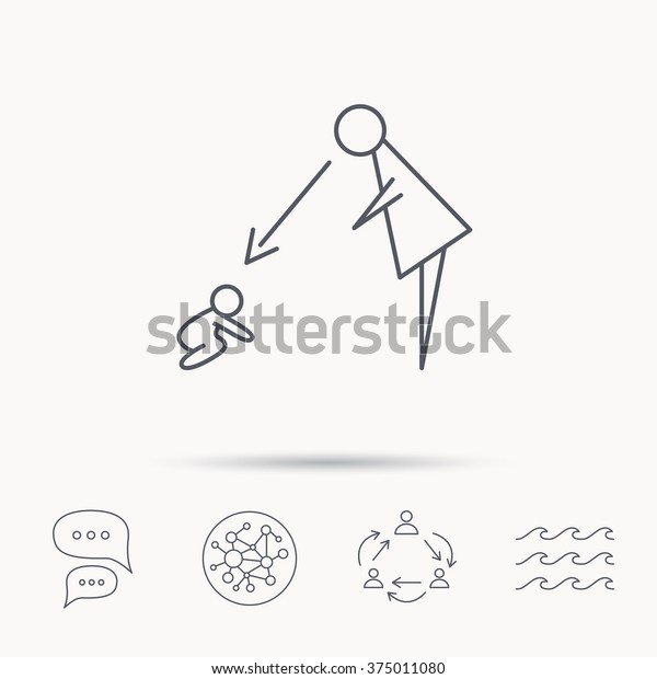 Under Nanny Supervision Icon Babysitting Care Stock Vector (Royalty ...