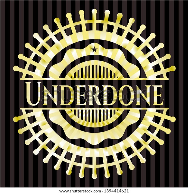 Underdone Gold Emblem Badge Vector Illustration Stock Vector (Royalty ...