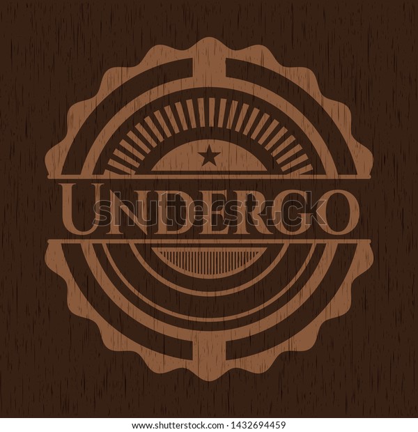 Undergo Realistic Wooden Emblem Vector Illustration Stock Vector ...