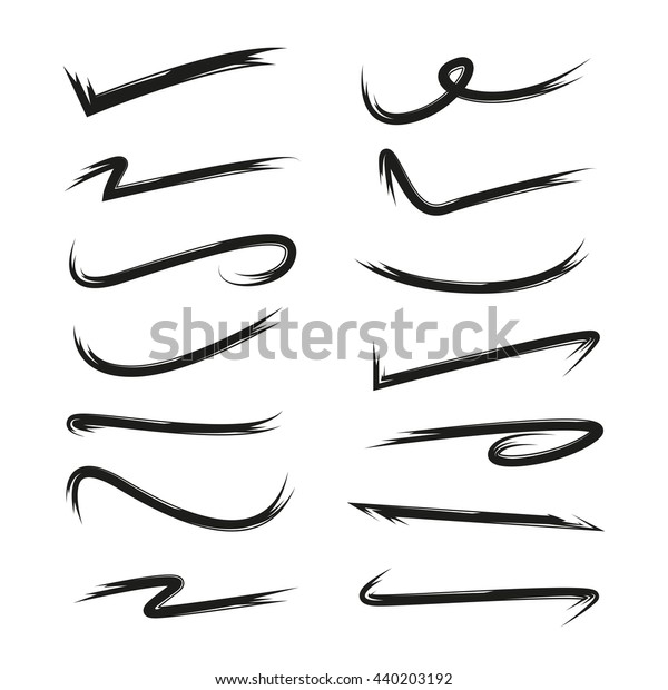 Underline Highlighter Marker Strokes Swoops Waves: vetor stock (livre ...